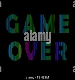 Retro Game Over Neon Sign on Starry Background. Gaming Concept. Video ...