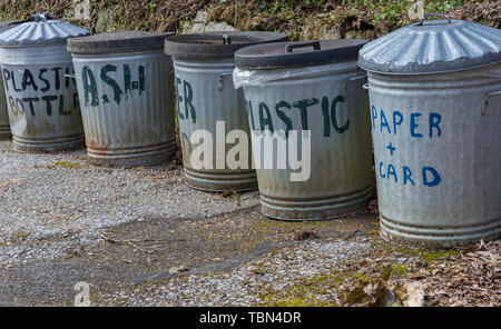Cans and metal. Recycling symbol.. Ecological cleaner world Stock Photo ...