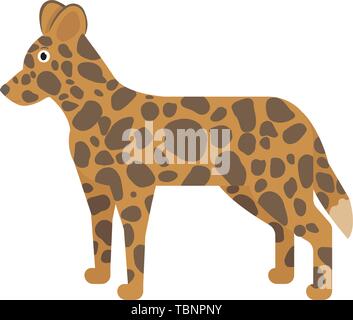 Hyenoid dog icon, african animal, silhouette art image, vector ...
