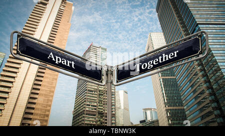 Street Sign the Direction Way to Together versus Apart Stock Photo - Alamy