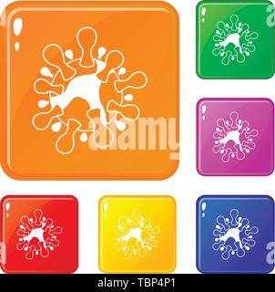 AIDS virus icon set color hexahedron Stock Vector Image & Art - Alamy