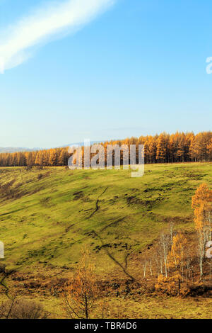 The strange geological landscape of the non-frozen river Stock Photo ...