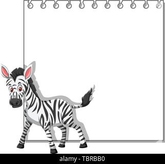 Zebra on note template illustration Stock Vector Image & Art - Alamy