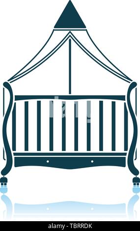 Cradle icon. Shadow reflection design. Vector illustration. White ...