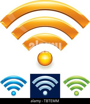 Radio wave wireless icon in circle round black color vector ...