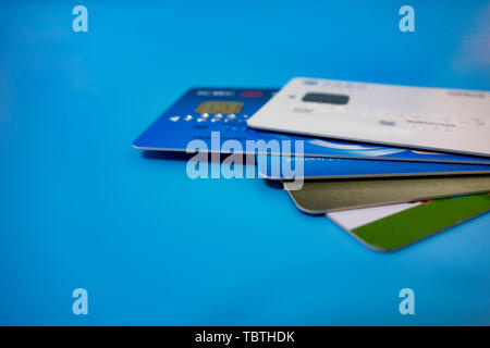 All kinds of bank cards stacked together Stock Photo - Alamy