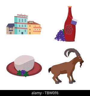 Vector illustration of Caucasus and traditions logo. Set of Caucasus ...