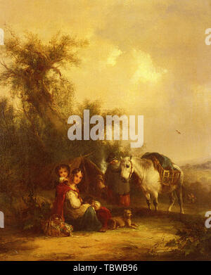 Resting Along The Trail 1879 by William Shayer Stock Photo - Alamy