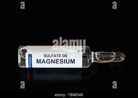 Close-up of Magnesium Sulfate vial for Injection or Infusion Stock ...