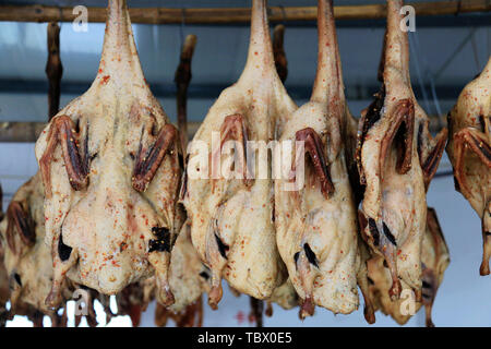 Traditional smoked food, wax duck, wax pig head, wax pig skin Stock ...