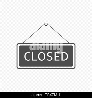 Closed Hanging sign template isolated. Vector illustration Stock Vector ...
