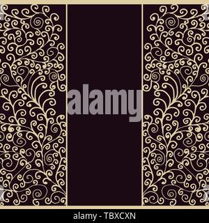 Luxury style greeting crad design template. With doodle hand drawn ...