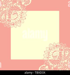 Romantic style greeting crad design template. With doodle hand drawn ...