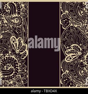 Luxury style greeting crad design template. With doodle hand drawn ...