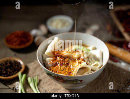 Shaanxi oil splash noodles Stock Photo - Alamy