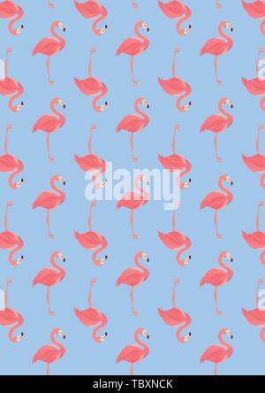 seamless flamingo pattern vector, illustration, bird, design, summer ...