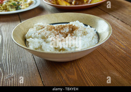 Roz Bel Laban - egyptian style rice pudding close up Stock Photo - Alamy