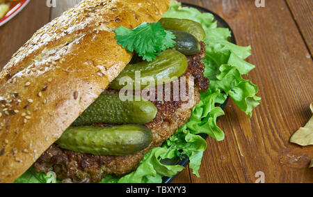 Schnitzelsemmel, German schnitzel in a bun , Austrian national cuisine ...