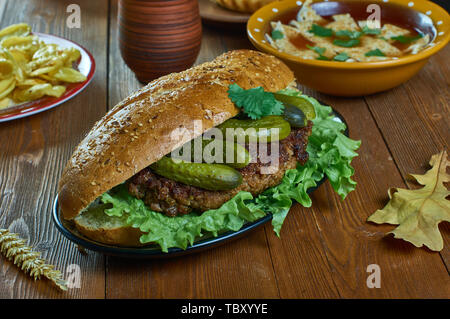 Schnitzelsemmel, German schnitzel in a bun , Austrian national cuisine ...