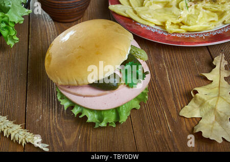Wurstsemmel, traditional Austrian snack , national cuisine, Traditional ...