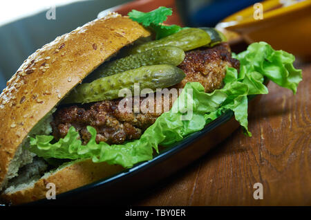 Schnitzelsemmel, German schnitzel in a bun , Austrian national cuisine ...