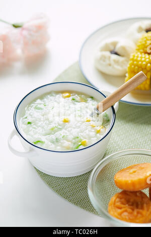 Traditional rice porridge on milk with apples Stock Photo - Alamy
