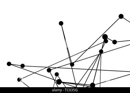 Circular nodes and line structures, three-dimensional rendering Stock ...