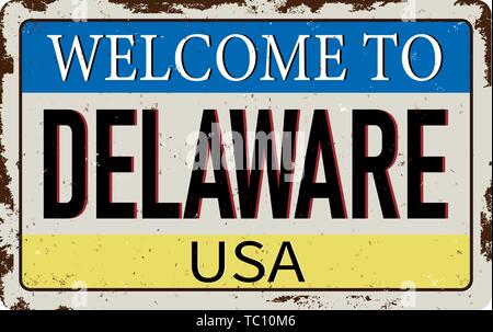 Welcome To Delaware Sign. First State In Us History And First To Stock ...