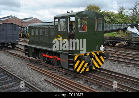 Preserved National Coal Board (NCB) steam loco number 35 hauls a ...