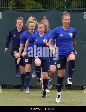Scotland players during a training session at Lesser Hampden, Glasgow ...