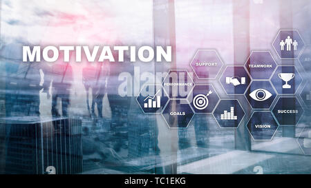Motivation concept with business elements. Business team. Financial ...