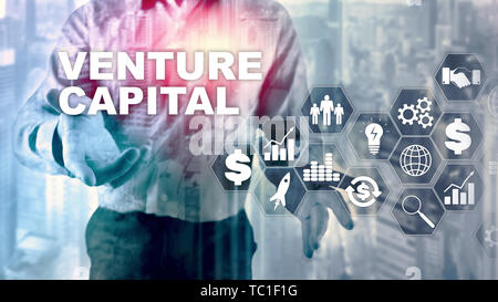 Venture Capital on Virtual Screen. Business, Technology, Internet and ...