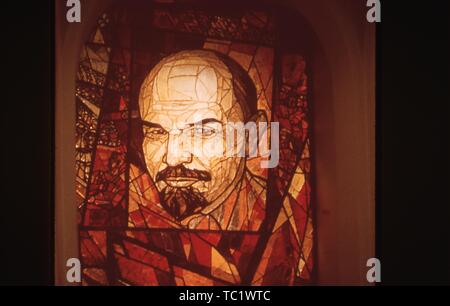Portrait of Vladimir Lenin and Museum of Lenin in Poronin, Poland ...