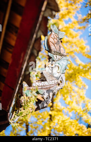 Autumn scenery of Ginkgo biloba at Qingyang Palace in Chengdu Stock ...