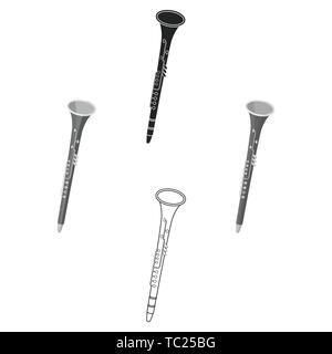 Vector illustration of an oboe in cartoon style isolated on white ...
