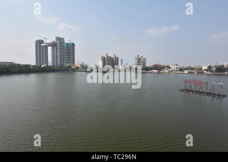 Mirania Lake with skyscrapers, Topsia, Kolkata, India Stock Photo - Alamy