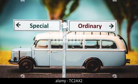 Street Sign Special versus Ordinary Stock Photo - Alamy