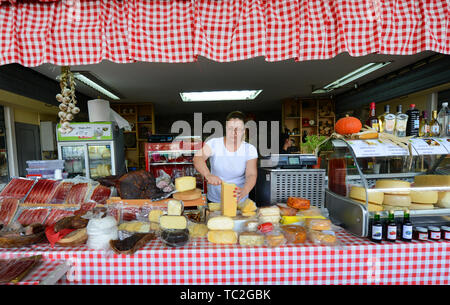The colorful Kotor farmer’s market, under its Medieval walls Stock ...