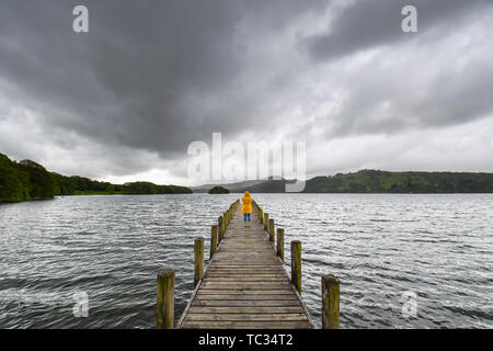 View north on Coniston Water from Lake Bank Ticket Office Stock Photo ...