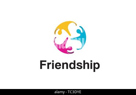 Creative Colorful Three People Logo Stock Vector Image & Art - Alamy