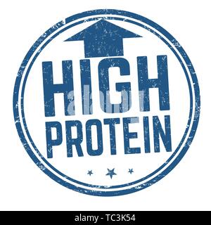 High protein sign or stamp on white background, vector illustration ...