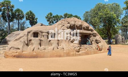 Tiger Cave Temple (Yali), Mahabalipuram (Mamallapuram), India Stock ...