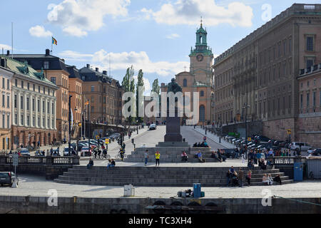 Slottsbacken in Gamla Stan, Stockholm, Sweden, next to the Royal Palace ...