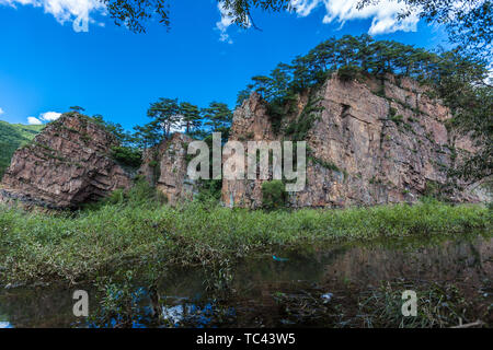 Landscape scenery of Huanren Hunjiang River in Benxi, Liaoning Stock ...