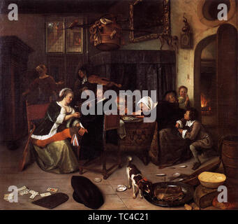 Jan Steen - Dissolute Household 1664 Stock Photo - Alamy