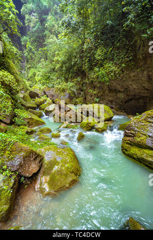 A stream at the seam of the Wulong Long Water Gorge Stock Photo - Alamy
