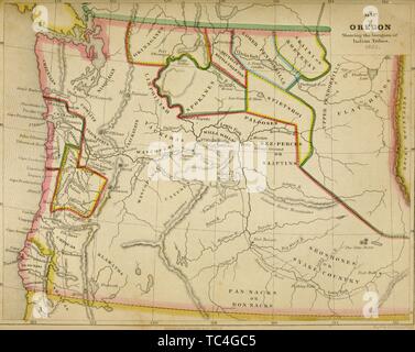 Map of Oregon Stock Photo - Alamy