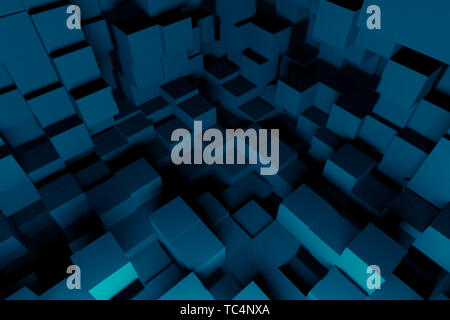 Blue Tech Sense Cube Model Stock Photo - Alamy