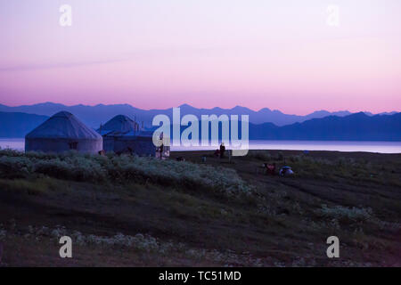 Early morning at Selimu Lake Stock Photo - Alamy