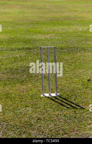 A close uop view of a fallen white metal wicket Stock Photo - Alamy
